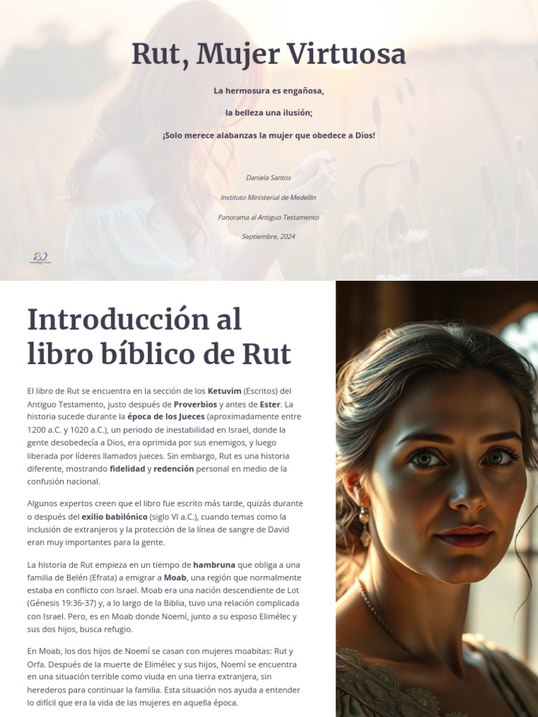 Rut Mujer Virtuosa | PDF | Rut (figura bíblica) | Libro de rut