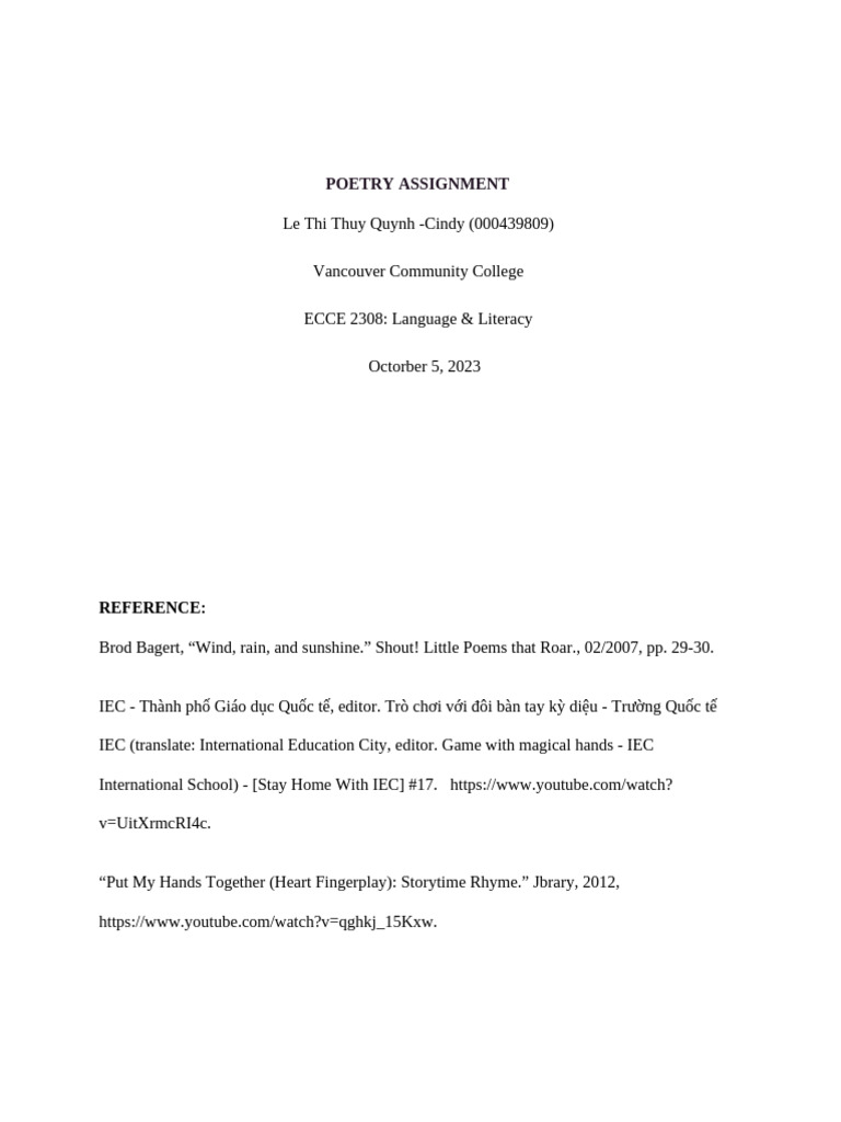 Poem Reference Thurday | PDF