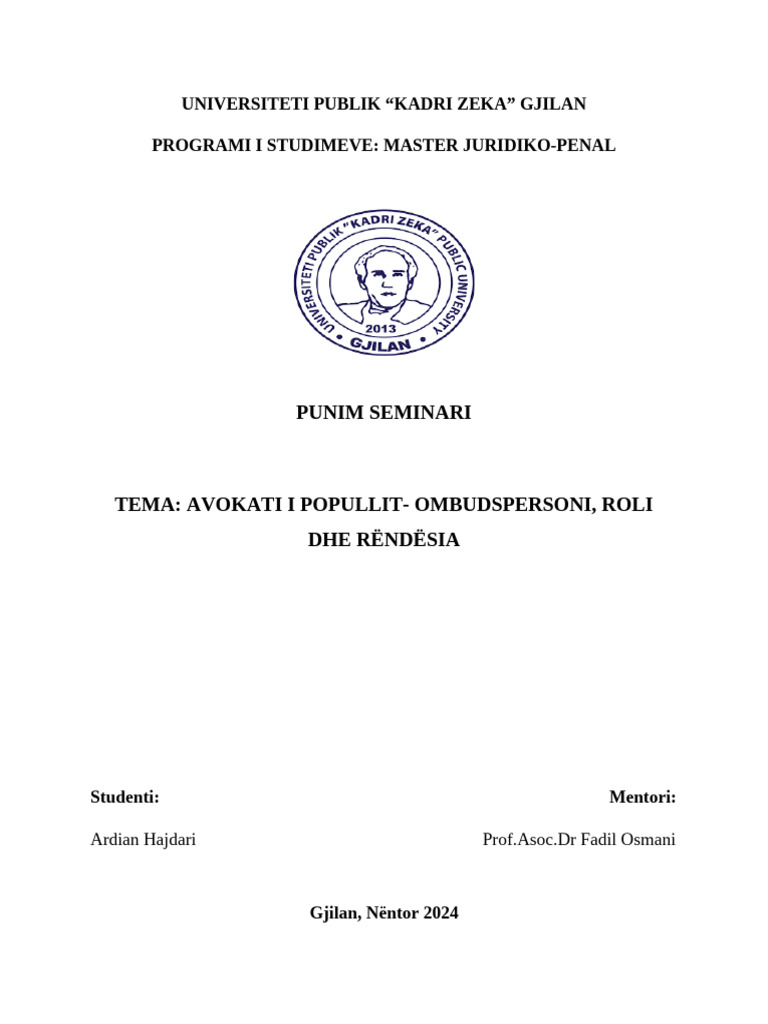 Ardian Hajdari Punim Shkencor | PDF