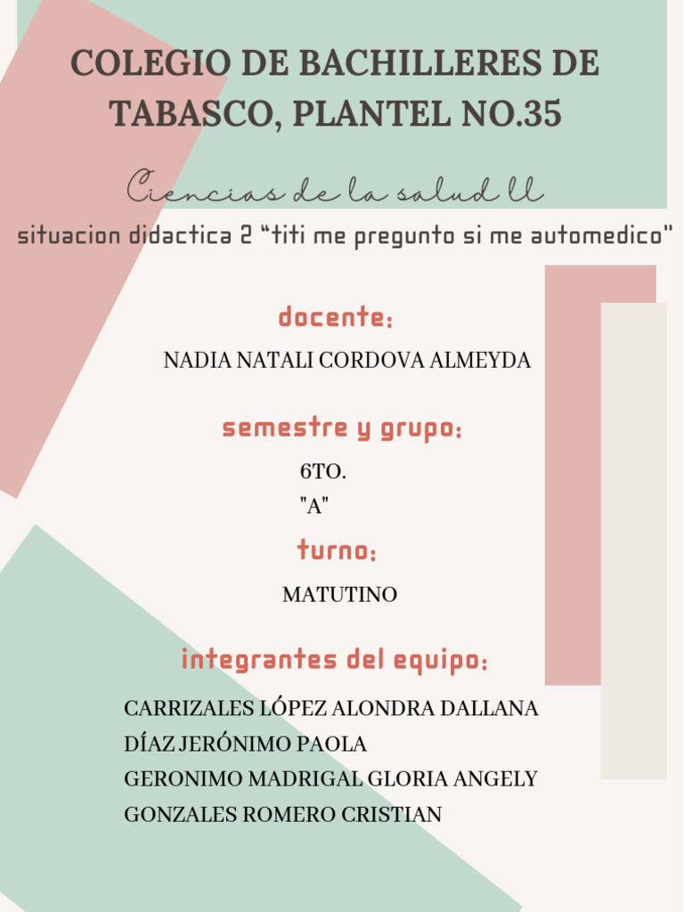 Situación Didáctica 2 CDLS | PDF | Aspirina | Droga anti-inflamatoria libre de esteroides