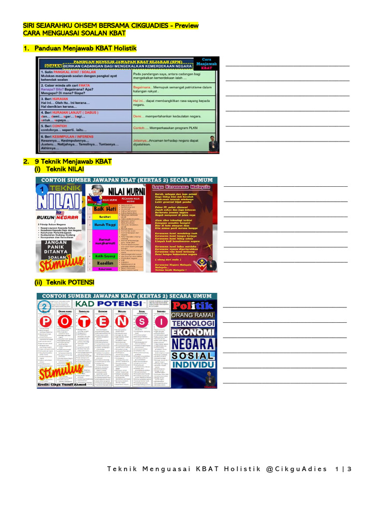 9 Idea Menjawab KBAT | PDF