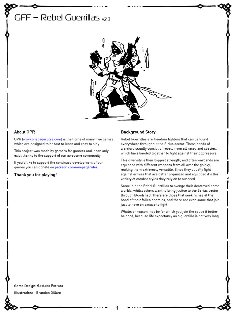 GFF - Rebel Guerrillas v2.3 | PDF | Military Technology | Projectile ...
