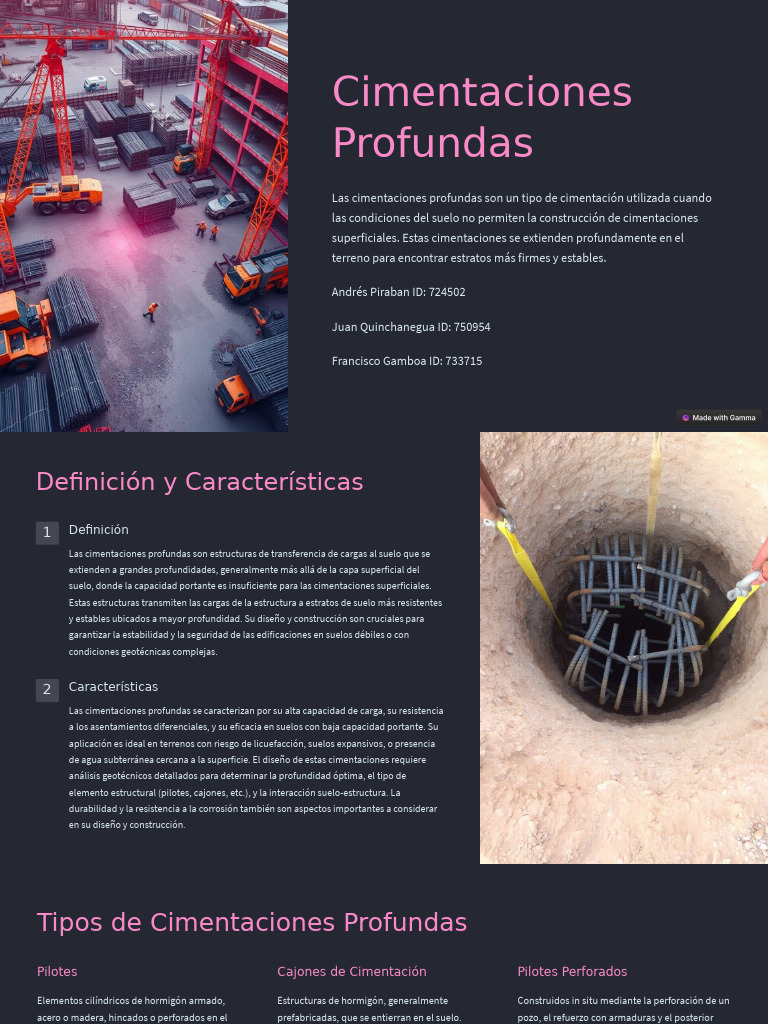 Cimentaciones Profundas | PDF | Fundación profunda | Fundación (Ingeniería)