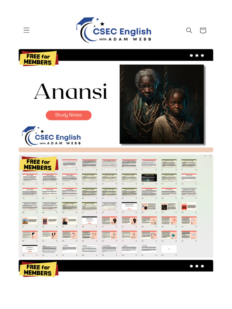 Anansi Analysis (PDF + PPT) - CSEC English B | PDF | Behavior Modification | Cognition