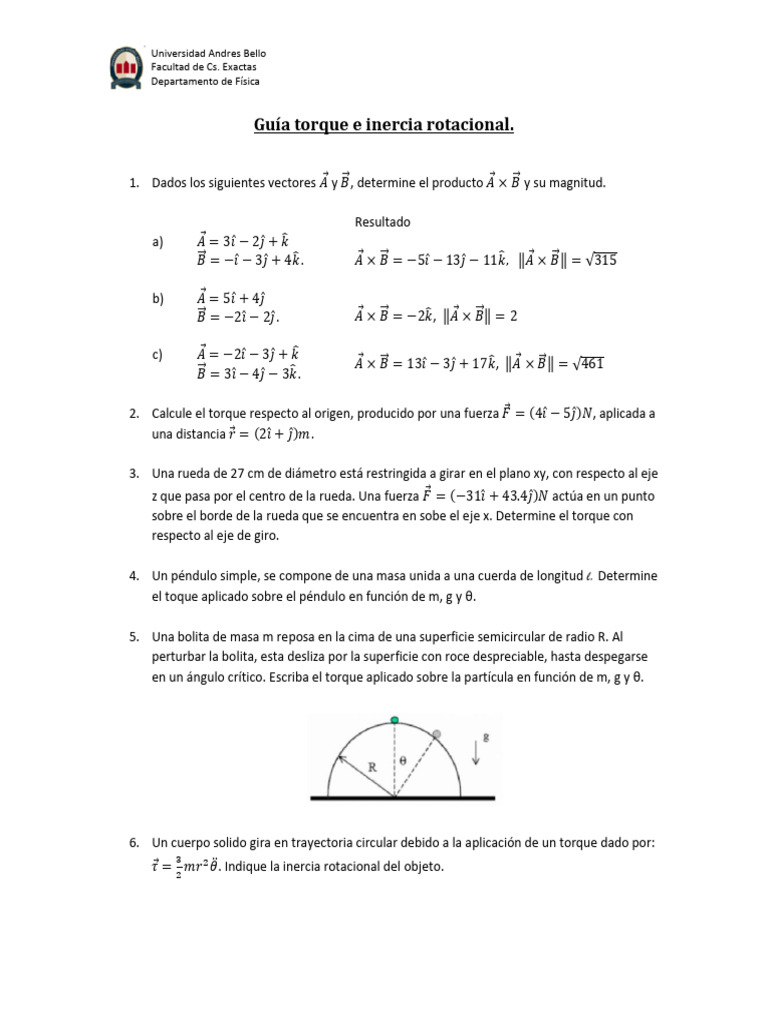 Guia Torque | PDF | Esfuerzo de torsión | Masa