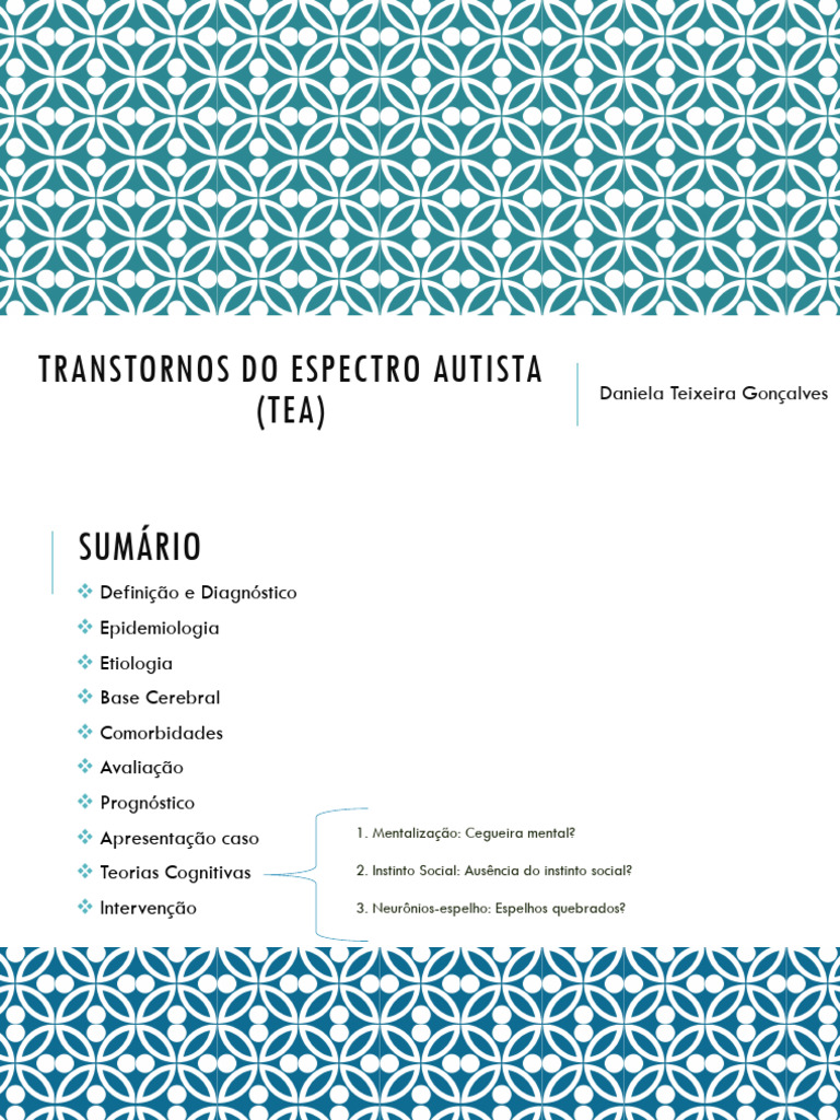 Aula TEA Ok4 | PDF | Espectro do autismo | Teoria da Mente