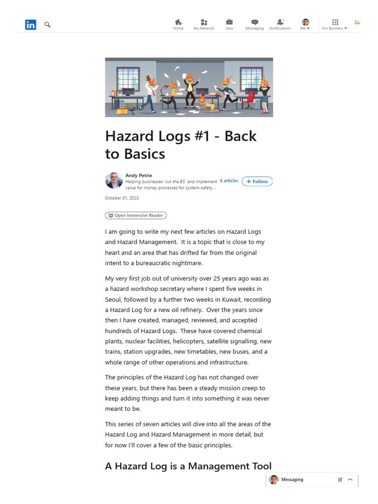 Hazard Logs: Back to Basics | PDF | Risk | Safety
