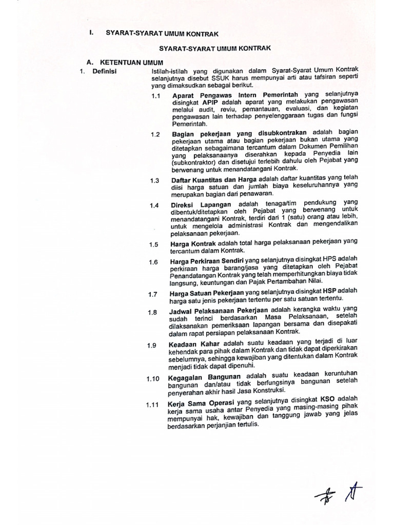 Syarat Umum Dan Syarat Khusus Kontrak | PDF