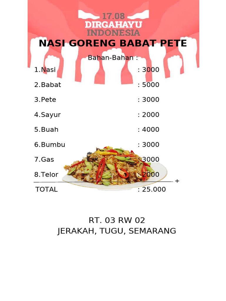 Nasi Goreng Babat Pete | PDF