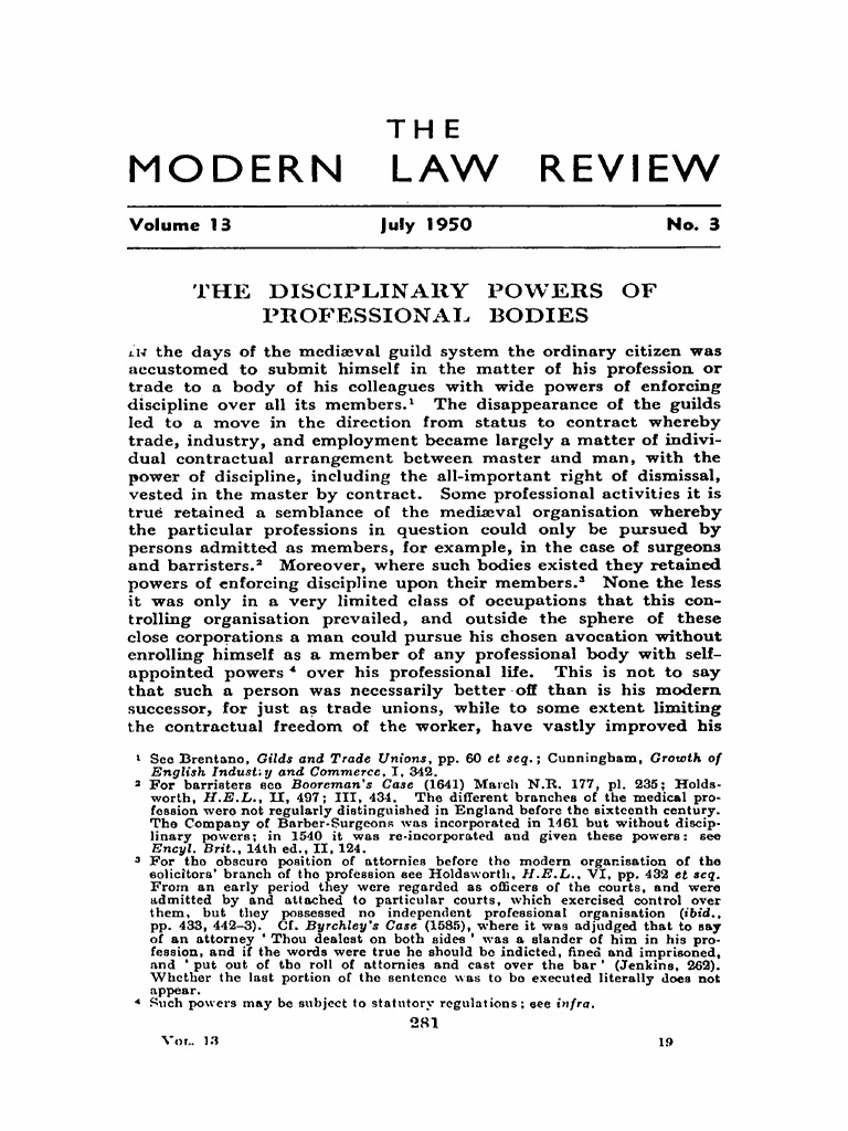 Disciplinary Powers in Professional Bodies | PDF | Equity (Law) | Legal Remedy
