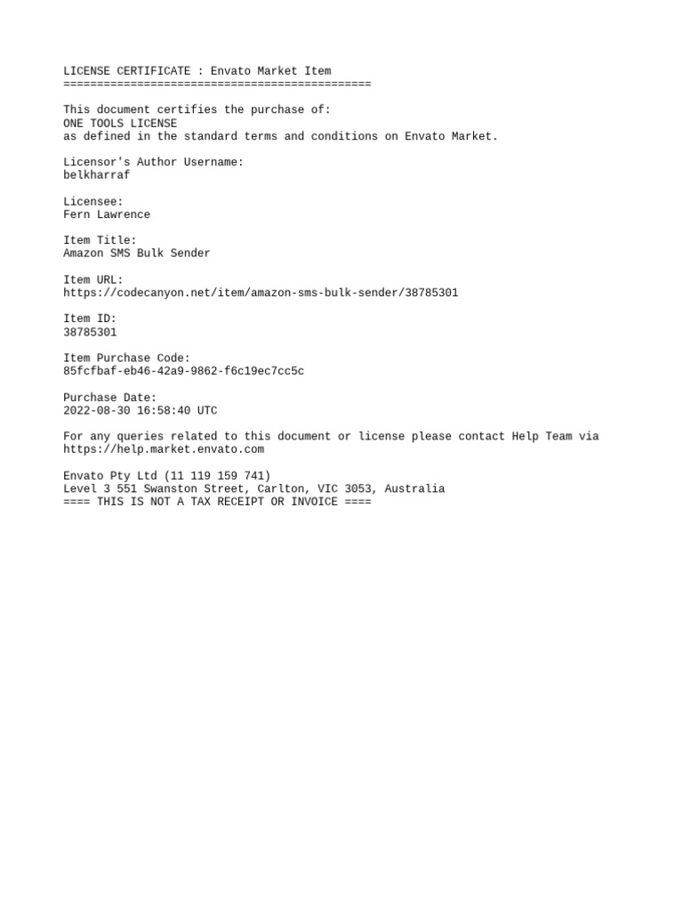 Amazon Sms Bulk Sender License | PDF