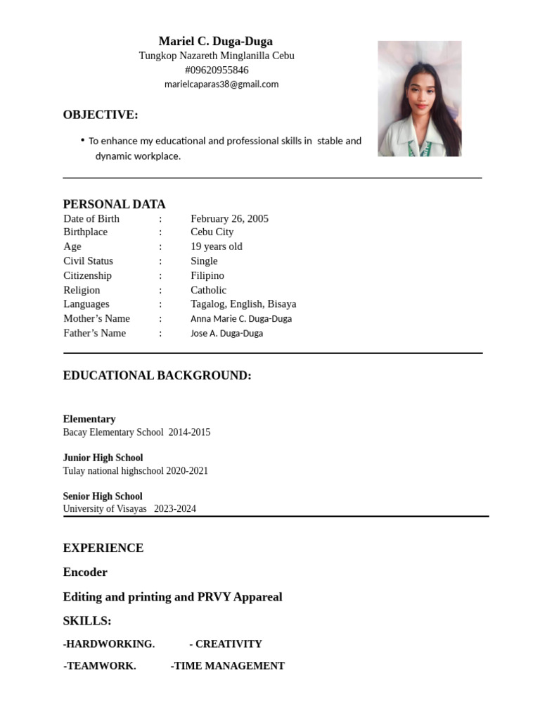 Resume Mariel | PDF