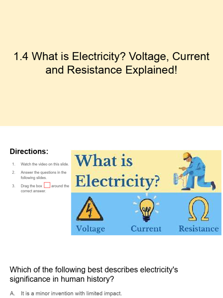Understanding Electricity: Key Concepts | PDF | Voltage | Electric Current