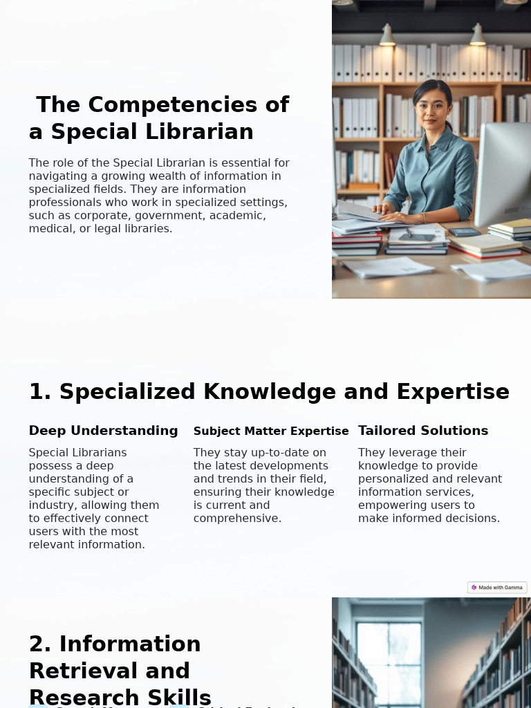 Essential Skills of Special Librarians | PDF | Information | Libraries