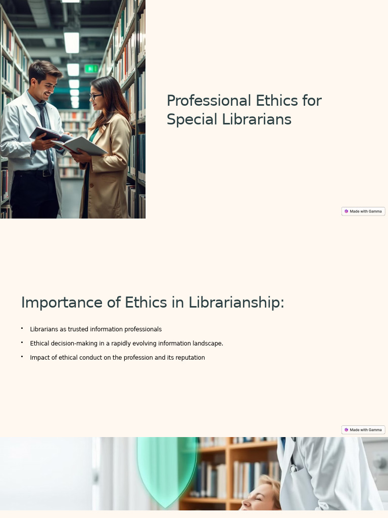 Ethics in Special Librarianship Guide | PDF | Librarian | Information