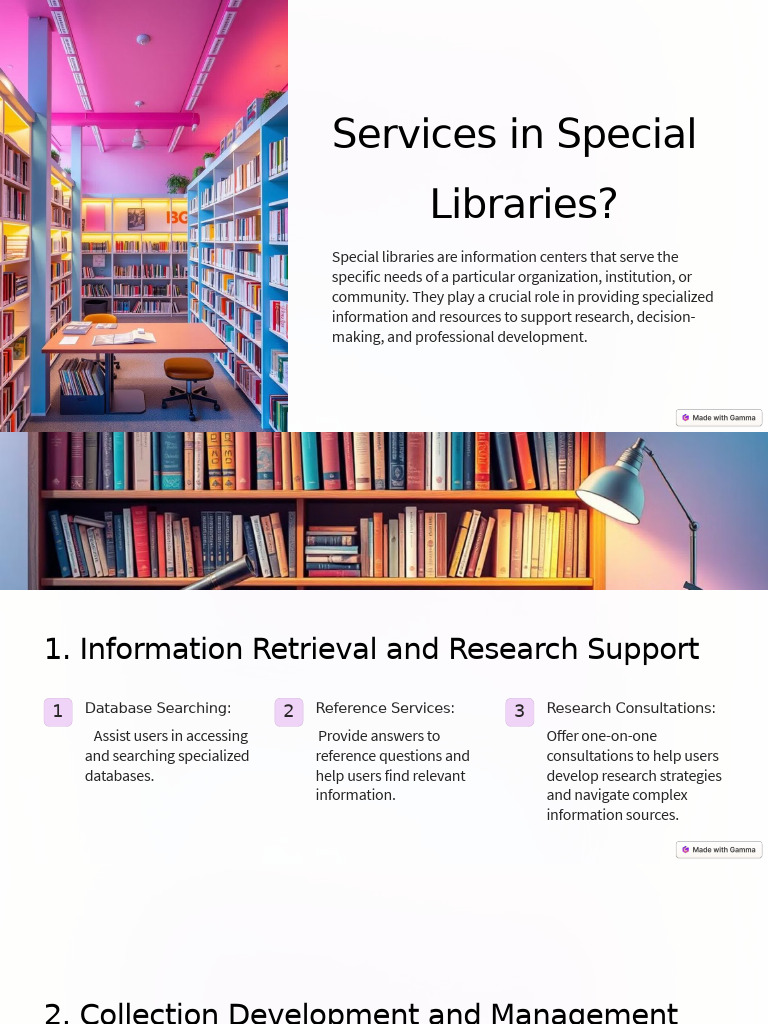 Services-in-Special | PDF | Libraries | Library Science