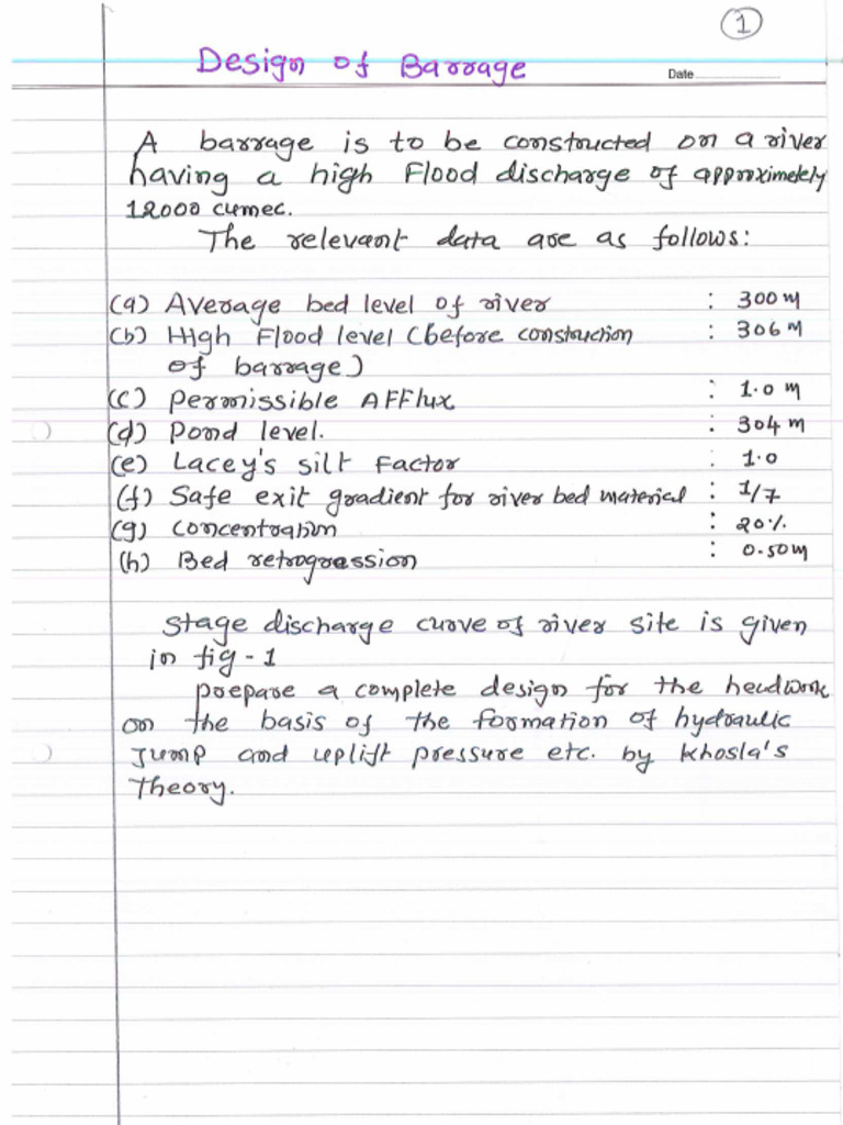 Design of A Barrage | PDF
