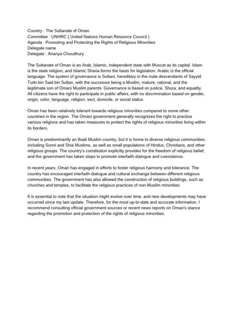 Country - The Sultanate of Oman | PDF