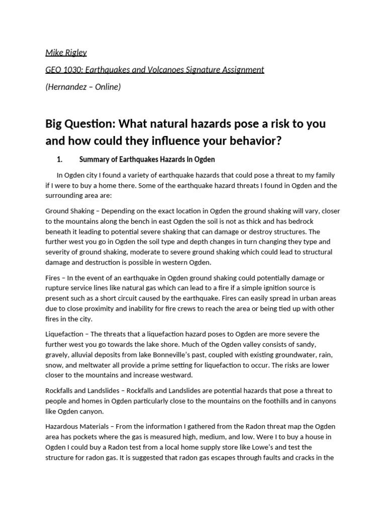 60e5267918d9b Geo1030 Signature | PDF | Earthquakes | Hazards