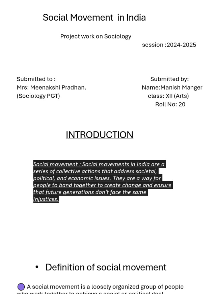 Ppt of Sociology | PDF | Social Movements | Mahatma Gandhi