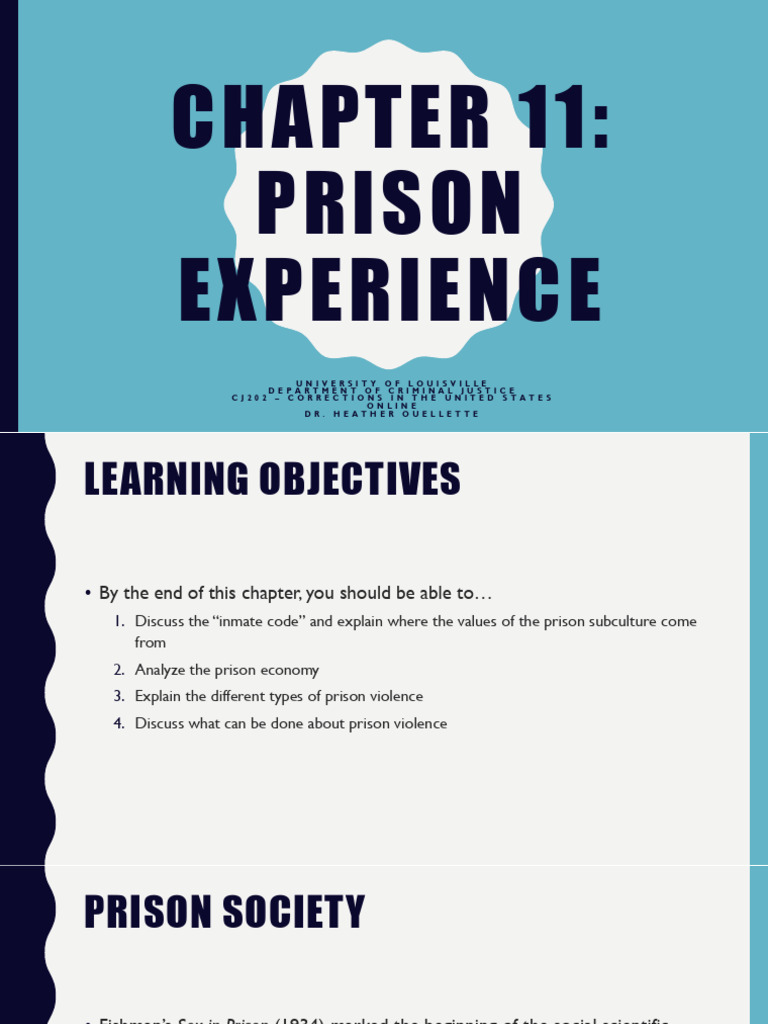 Chapter 11 PPT Slides-Prison Experience-Online | PDF | Prison | Violence