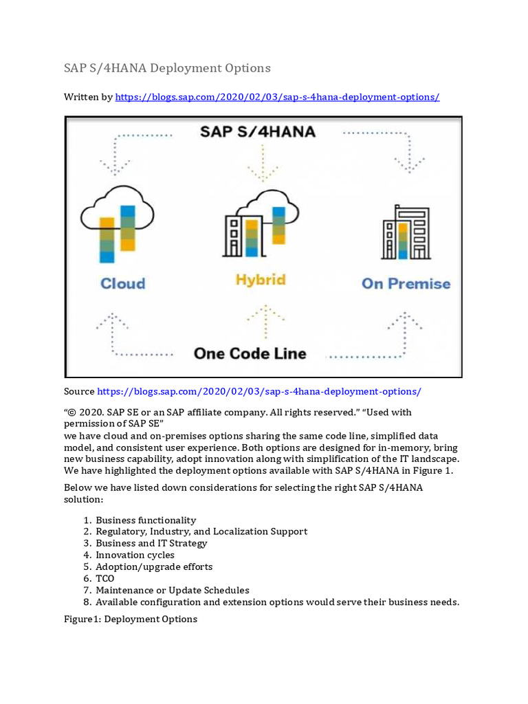 4HANA Deployment Options ! | PDF | Cloud Computing | Software As A Service