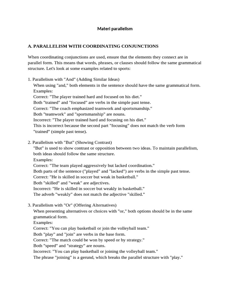 Materi Parallelism | PDF | Verb | English Grammar