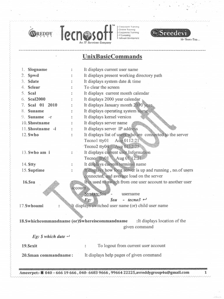 Unix Document (TechnoSoft) | PDF