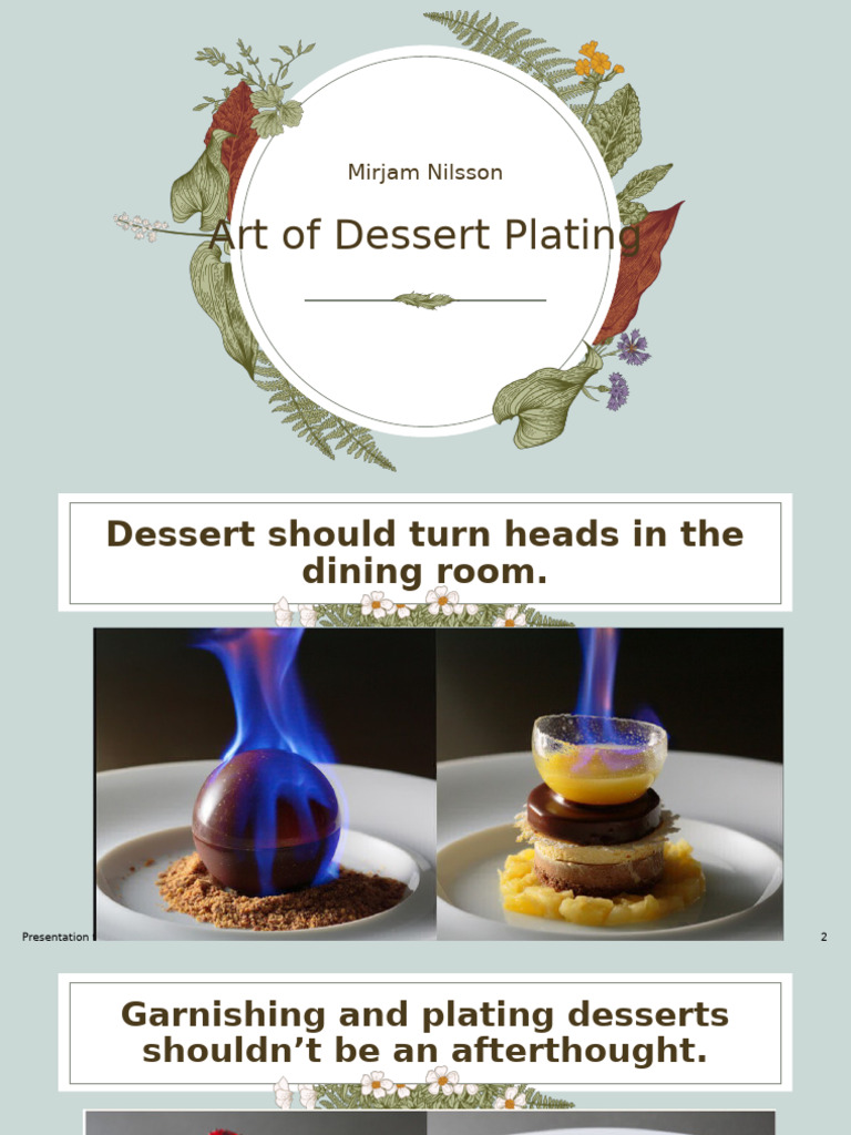 Plating and Garnish Guidelines | PDF | Desserts | Foods