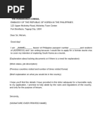 Cover Letter for Multiple-Entry Korean Visa | PDF