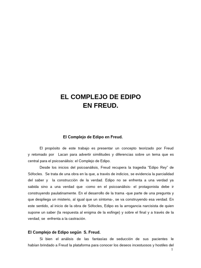 Complejo - Edipo - Freud | PDF | Complejo de Edipo | Carné de identidad