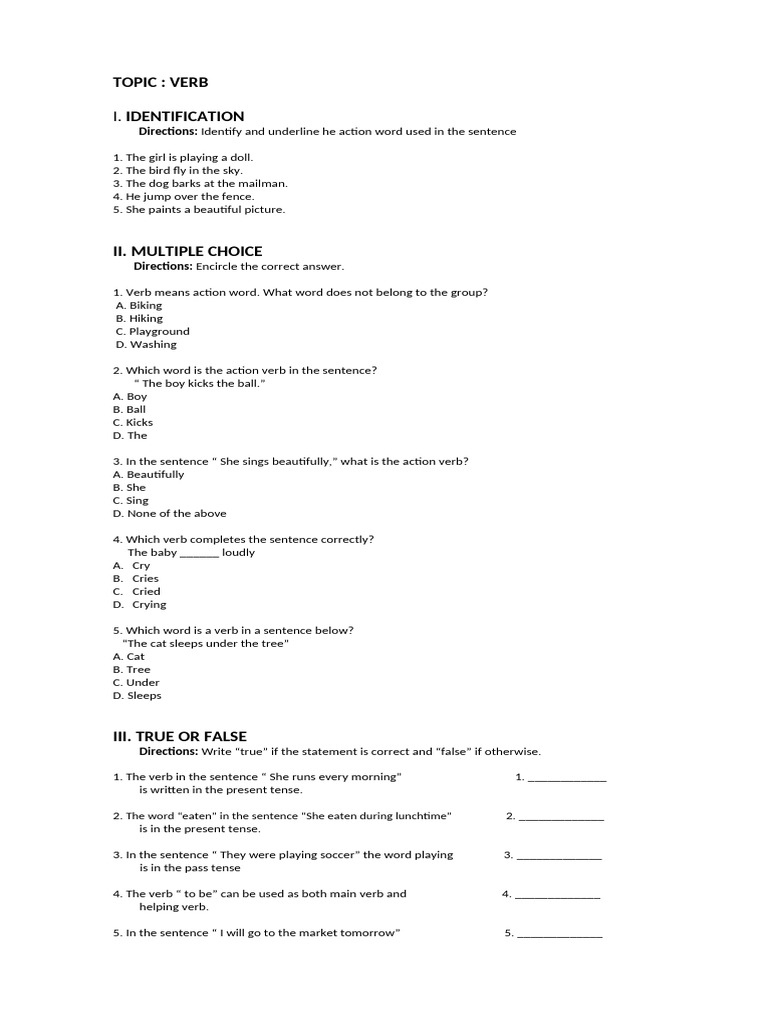 Test Construction Verb | PDF