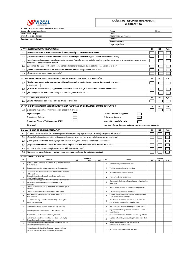 Art - 002 Analisis de Riesgo Del Trabajo | PDF | Soldadura | Construcción