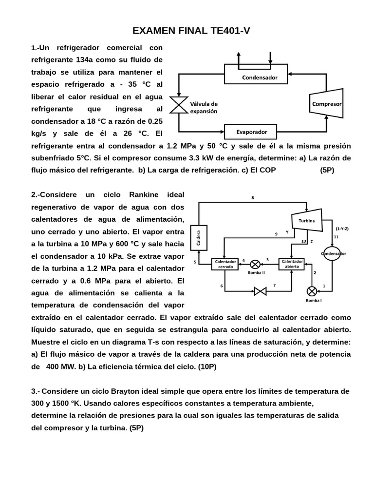 Examen Final Termo 2024 I | PDF