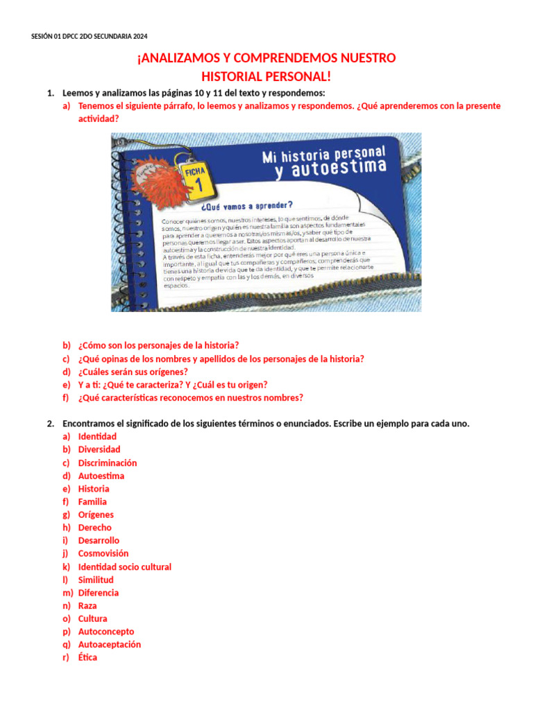 SESIÓN 01 DPCC 2DO 2024 Completo | PDF