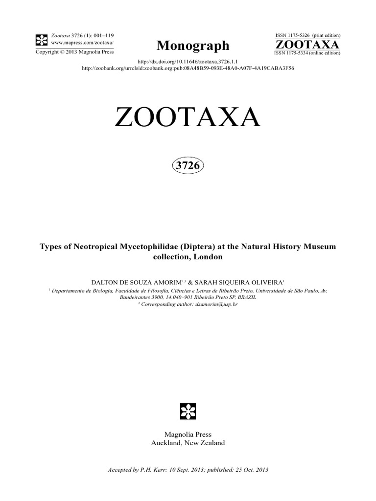 Neotropical Mycetophilidae | PDF | Zoology | Organisms