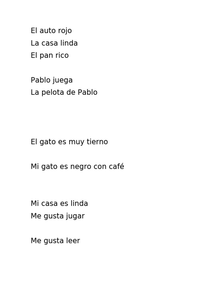 Oraciones para 2° | PDF