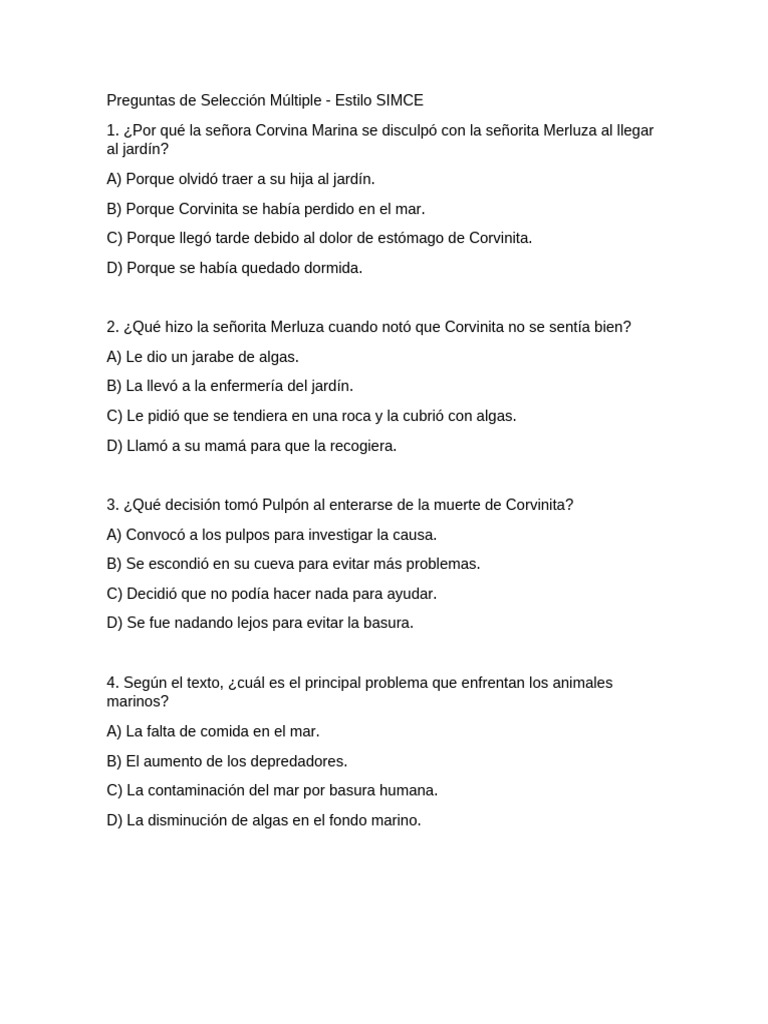 Preguntas de Selección Múltiple | PDF