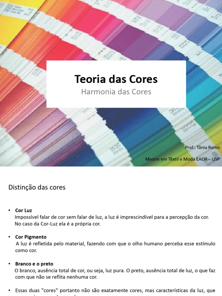 FCEP - Aula 01 - Harmonia - Das - Cores - 2021 | PDF | Cor | Matiz