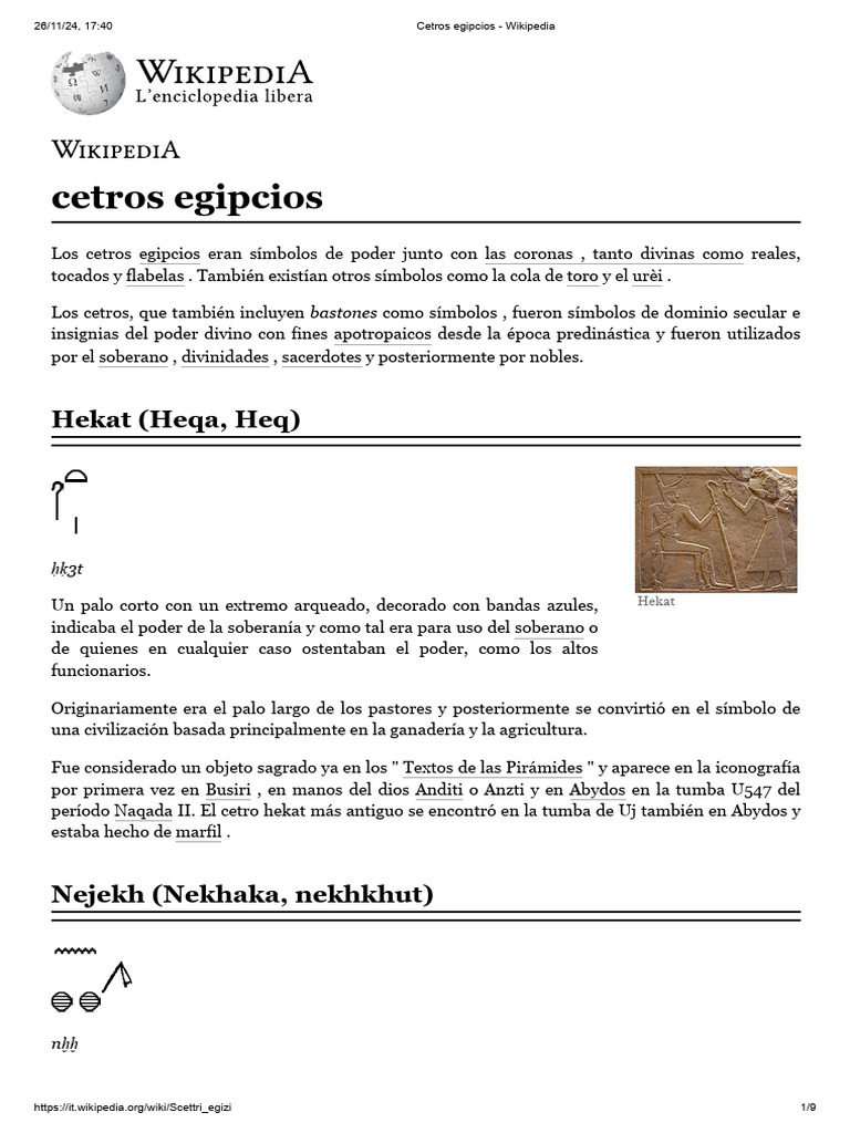 Cetros Egipcios - Wikipedia | PDF | Osiris | Antiguo Egipto