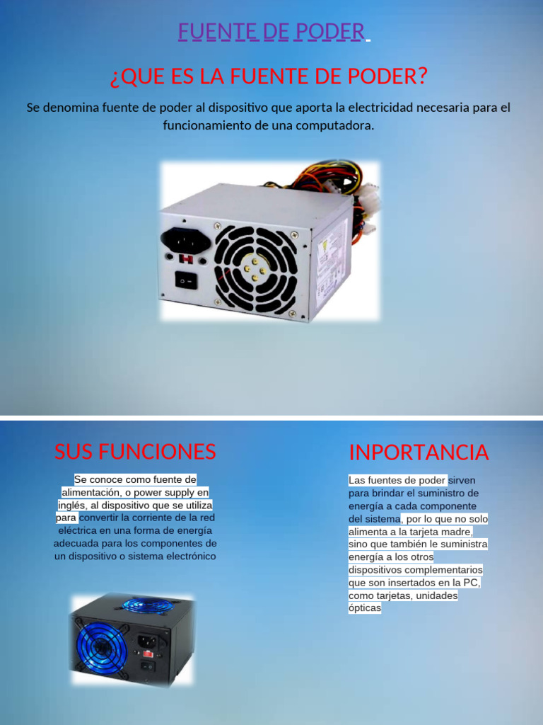 Guía Completa sobre Fuentes de Poder | PDF | Ingeniería Informática ...