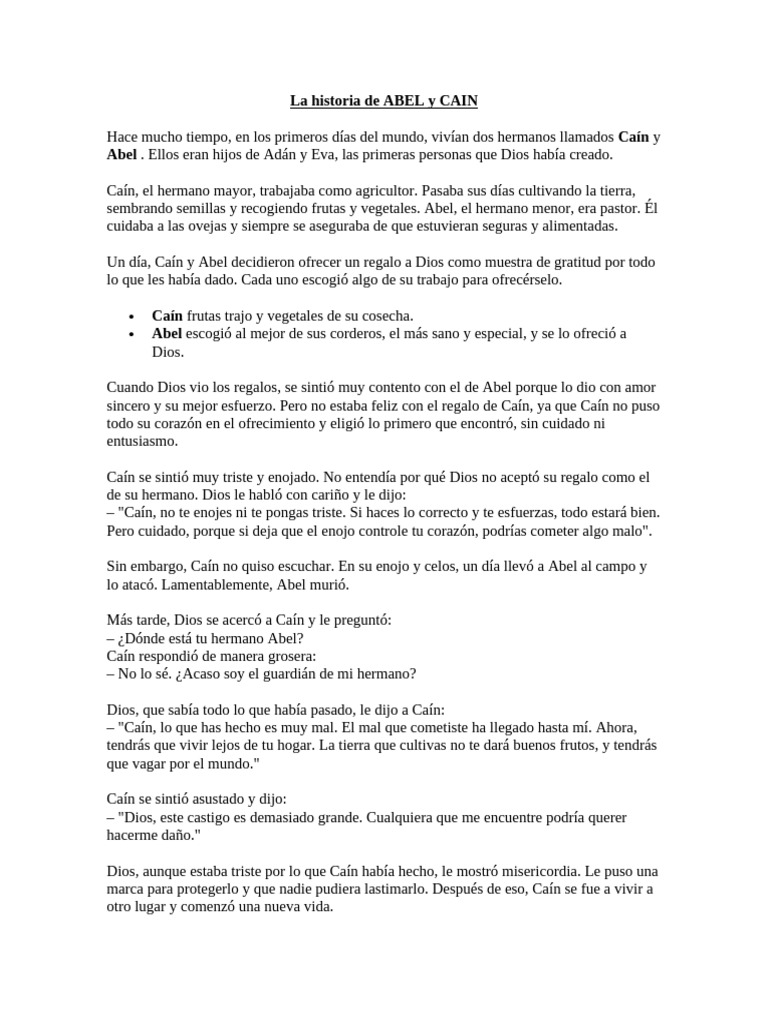 La Historia de ABEL y CAIN | PDF