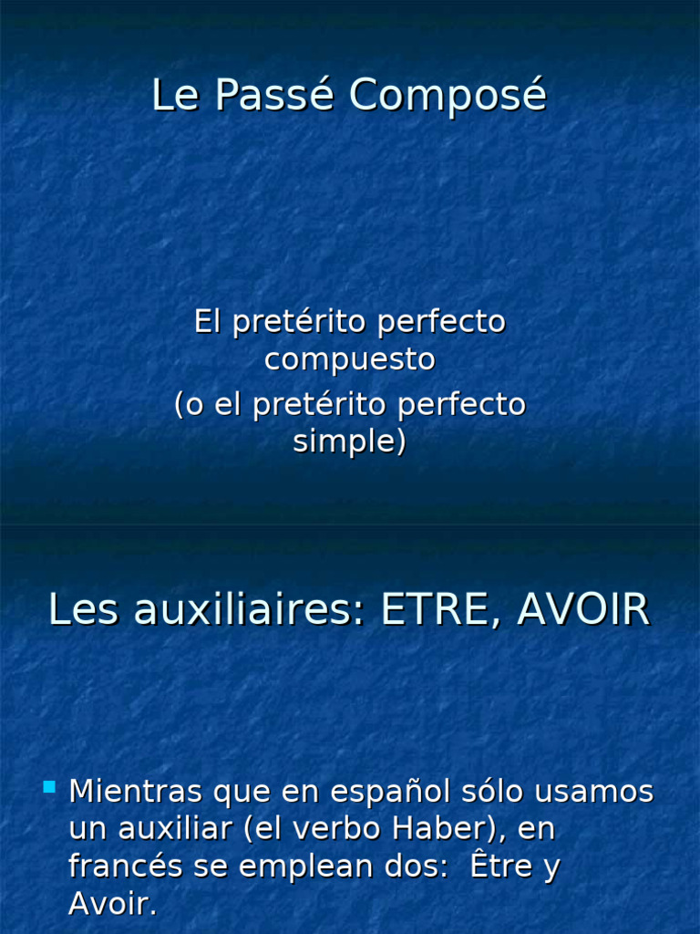 Le Passe Compose | PDF | Verbo | Asunto (gramática)