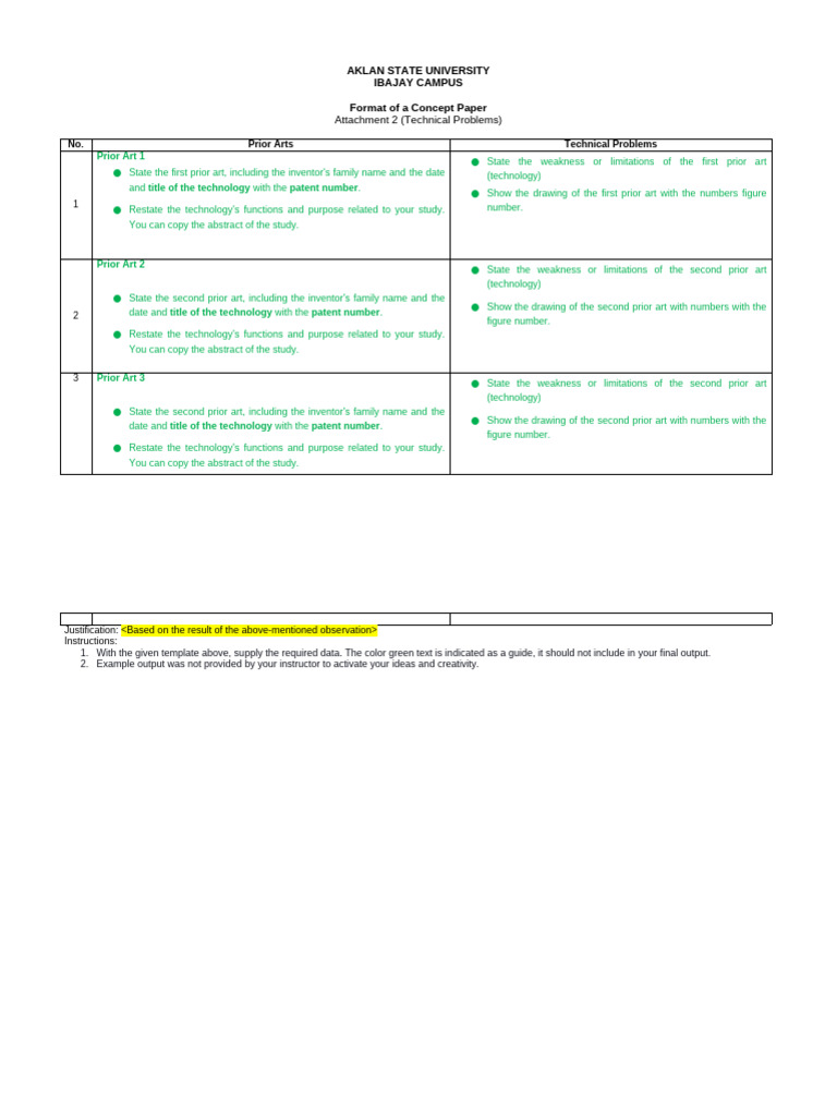 2 - Technical Problems Template | PDF | Prior Art | Invention