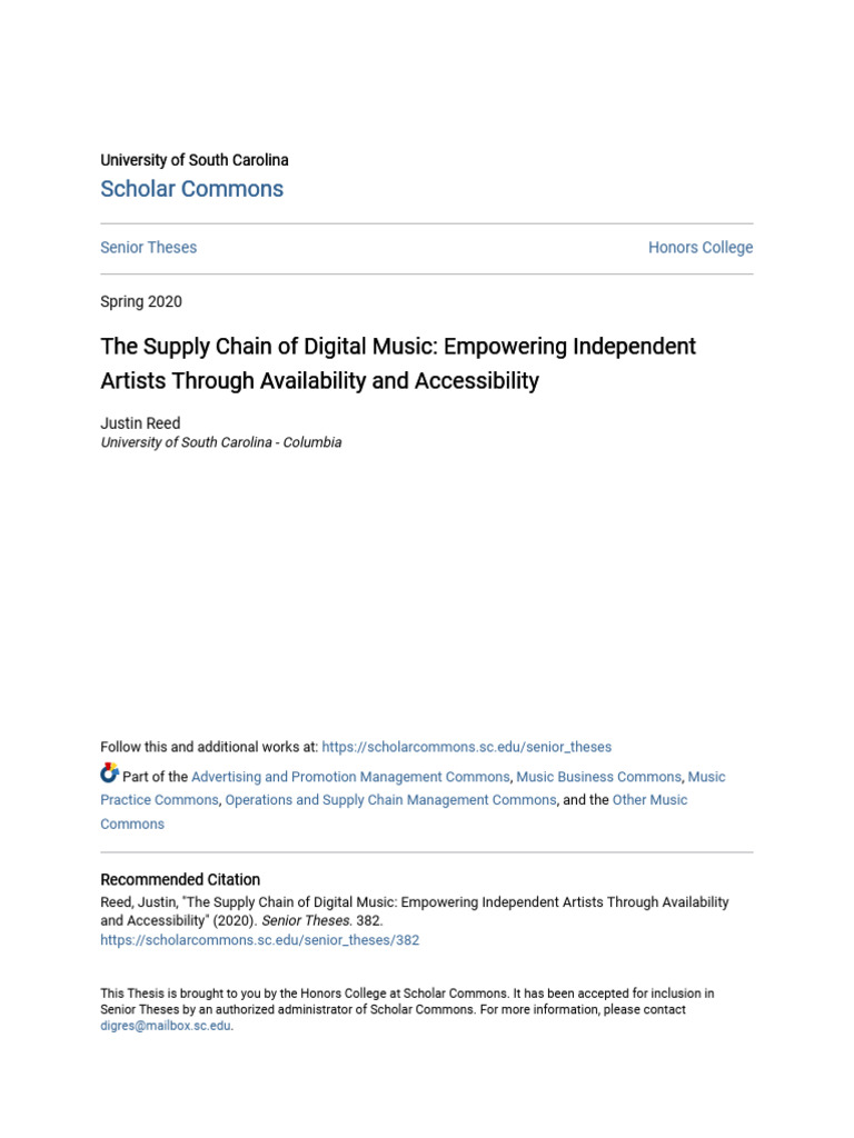 The Supply Chain of Digital Music - Empowering Independent Artists | PDF