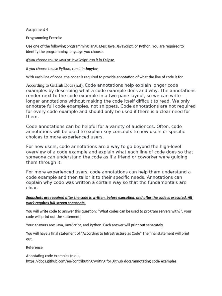 Code Annotation in Java, JS, Python | PDF