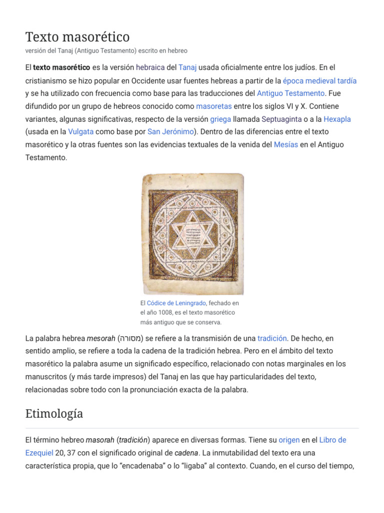 Texto Masorético - Wikipedia, La Enciclopedia Libre | PDF | Biblia ...