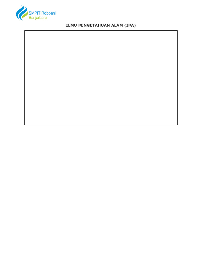 Kisi-Kisi Sas Ganjil Ipa Kelas 7 2024-2025 | PDF