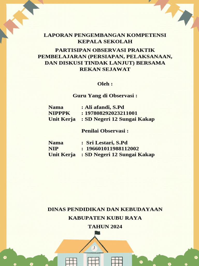 Laporan Observasi Proses Pembelajaran - ALI AFANDI | PDF