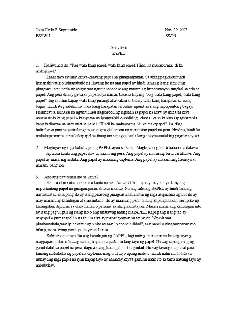 Activity6 PAPEL SW26 Supremido, John Carlo P. | PDF